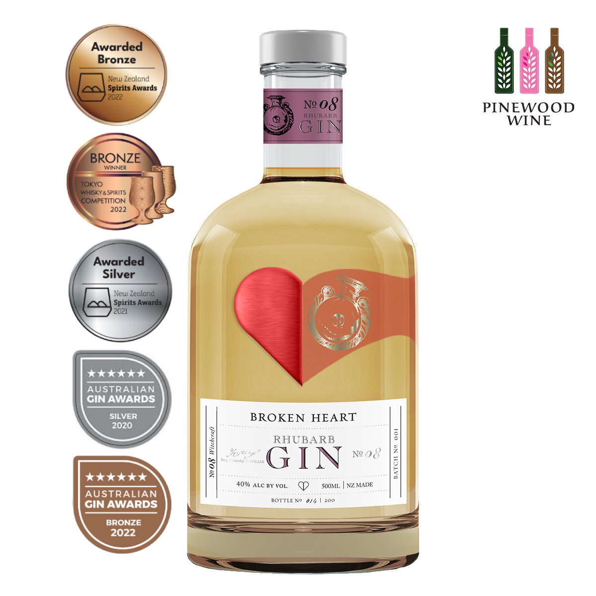Broken Heart - Rhubarb Gin 500ml – Pinewood Wine